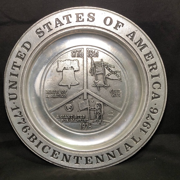 Accents | Vintage Pewter Collector Plate United States Of America ...